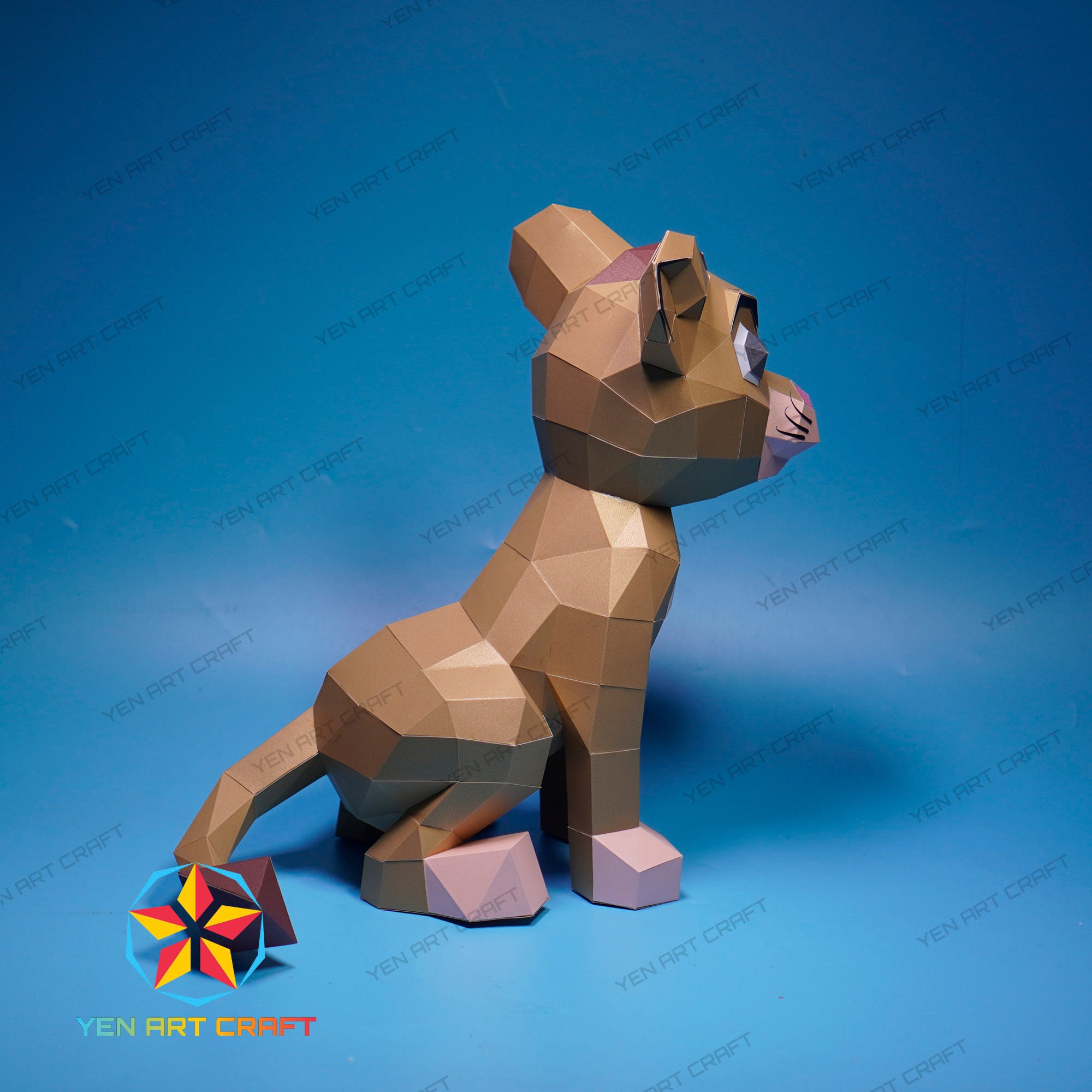 DIY Simba Papercraft PDF SVG Template for Creating 3D Simba - Etsy ...