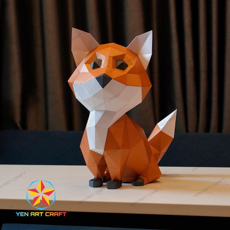 DIY Fox Papercraft PDF SVG Template for Creating 3D Fox Paper - Etsy