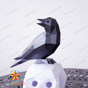 Papercraft Raven and Skull PDF, SVG Template for Cricut Project - DIY ...