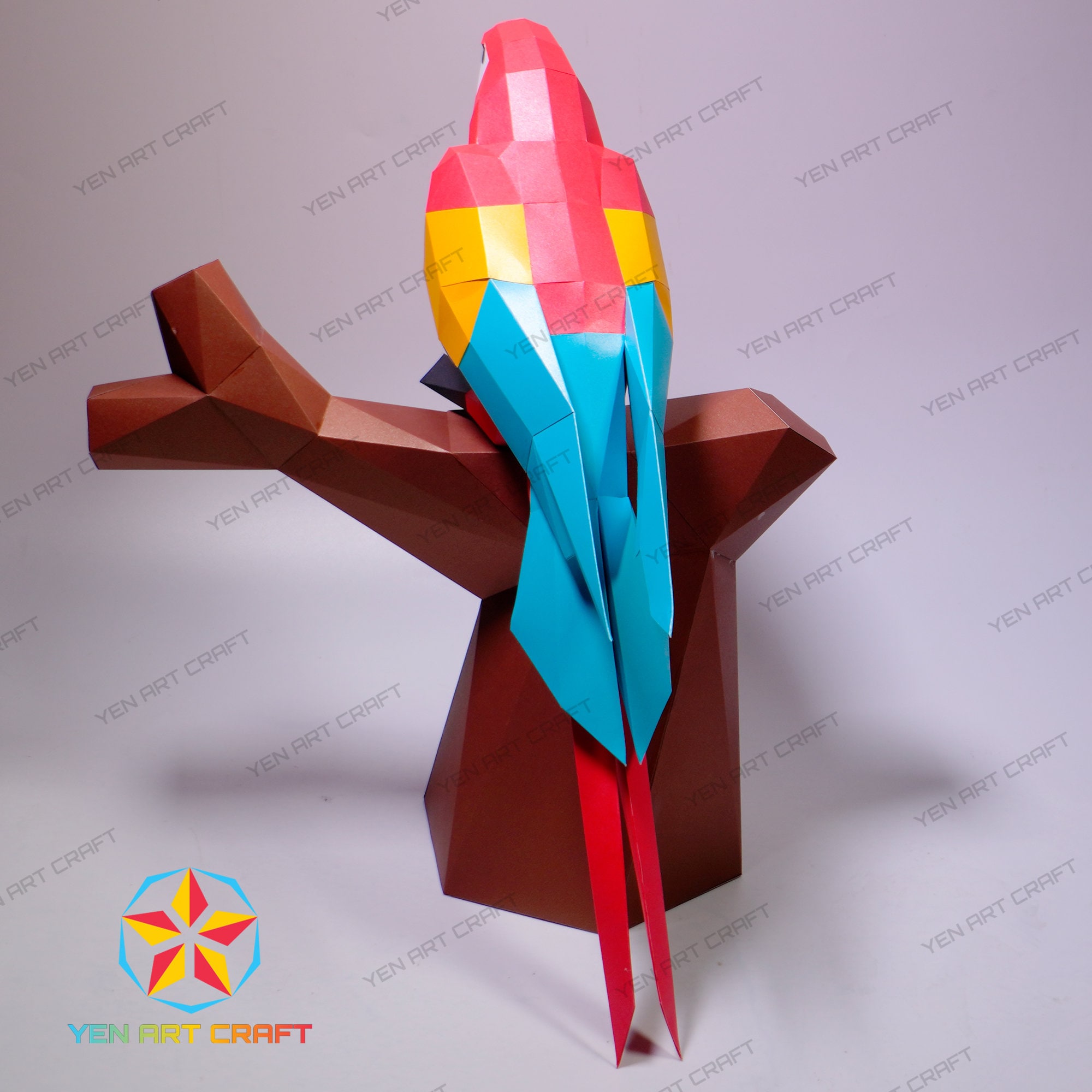 DIY Papercraft Parrot, Macaw PDF, SVG Template, 3D Macaw Paper Craft ...