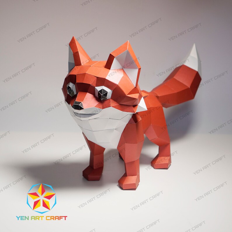 3D Fox Papercraft PDF SVG Template for Creating 3D Fox Paper - Etsy ...