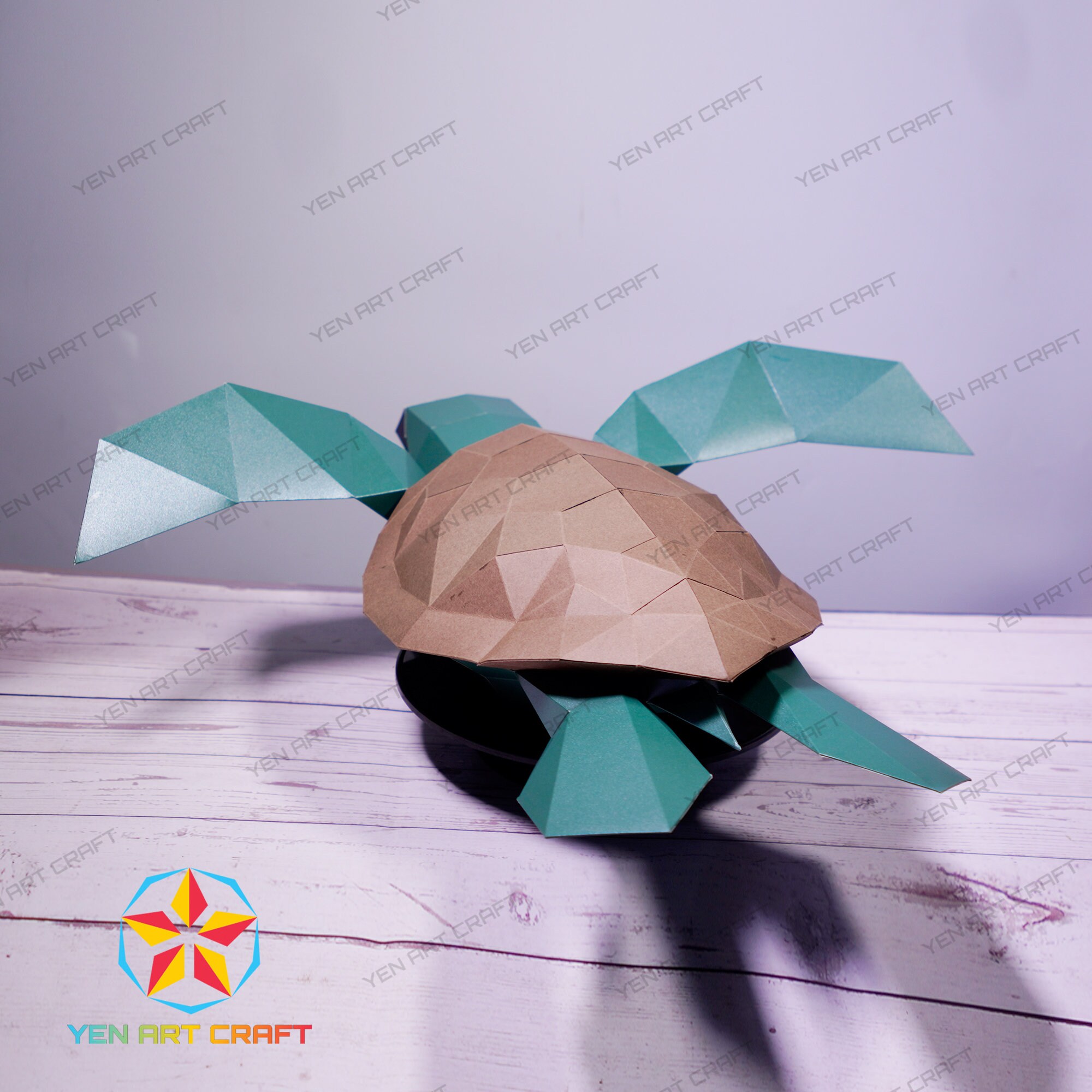 Papercraft Green Sea Turtle PDF, SVG Template for Cricut Project - DIY ...
