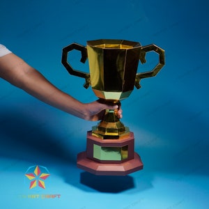 Golden Cup Papercraft PDF SVG Template for Winner Cup Papercraft, DIY ...