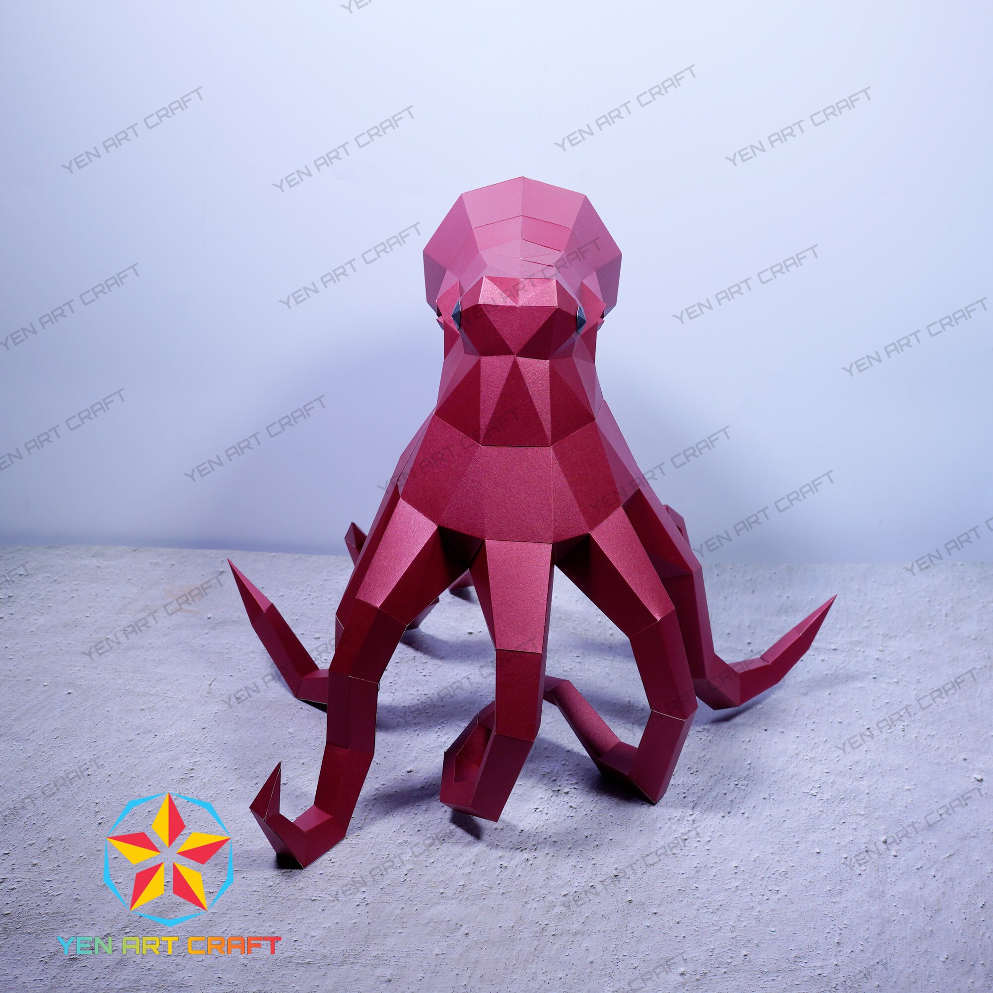 Papercraft Octopus PDF, SVG Template for Cricut Project - DIY Octopus ...