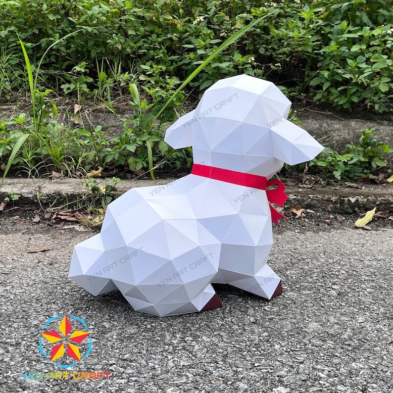 Cute Lamb Papercraft Template: Diy Low Poly Lamb, 3D Paper Model, Home ...