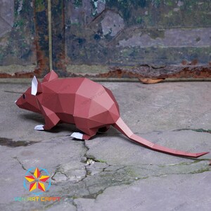 Papercraft Rat PDF, SVG Template for Cricut Project - DIY Rat Paper ...