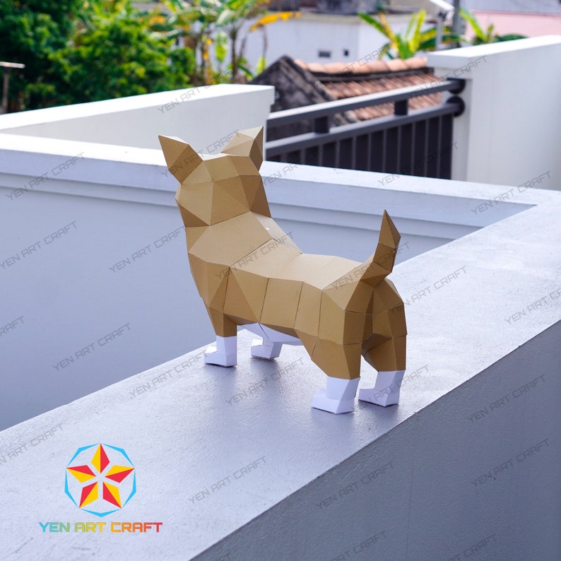 DIY Corgi Papercraft PDF SVG Template for Creating Corgi Paper - Etsy ...