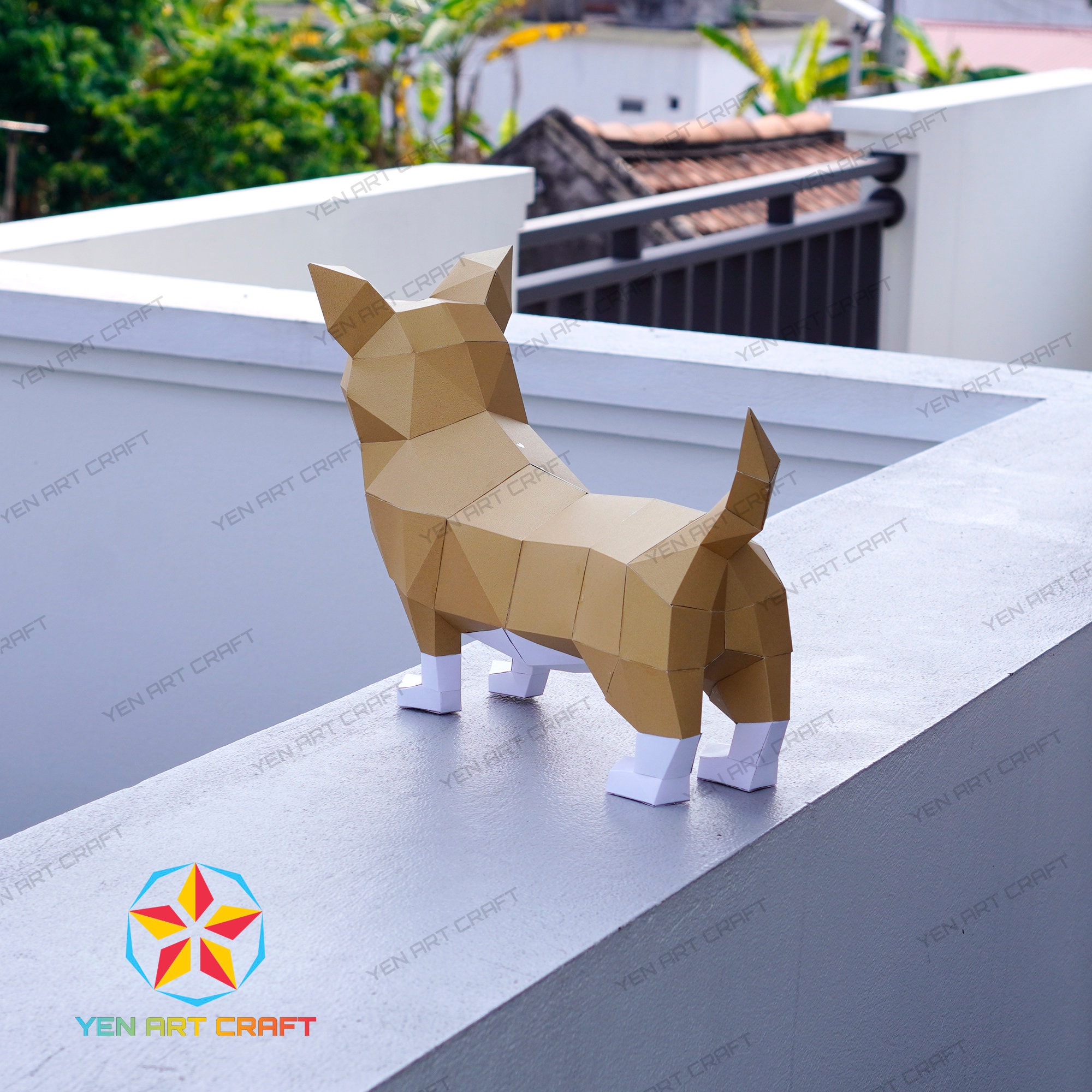 DIY Corgi Papercraft PDF SVG Template for Creating Corgi Paper - Etsy