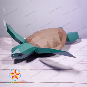 Papercraft Green Sea Turtle PDF, SVG Template for Cricut Project - DIY ...