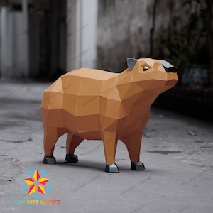 Papercraft Capybara PDF, SVG Template for Cricut Project - DIY Capybara ...