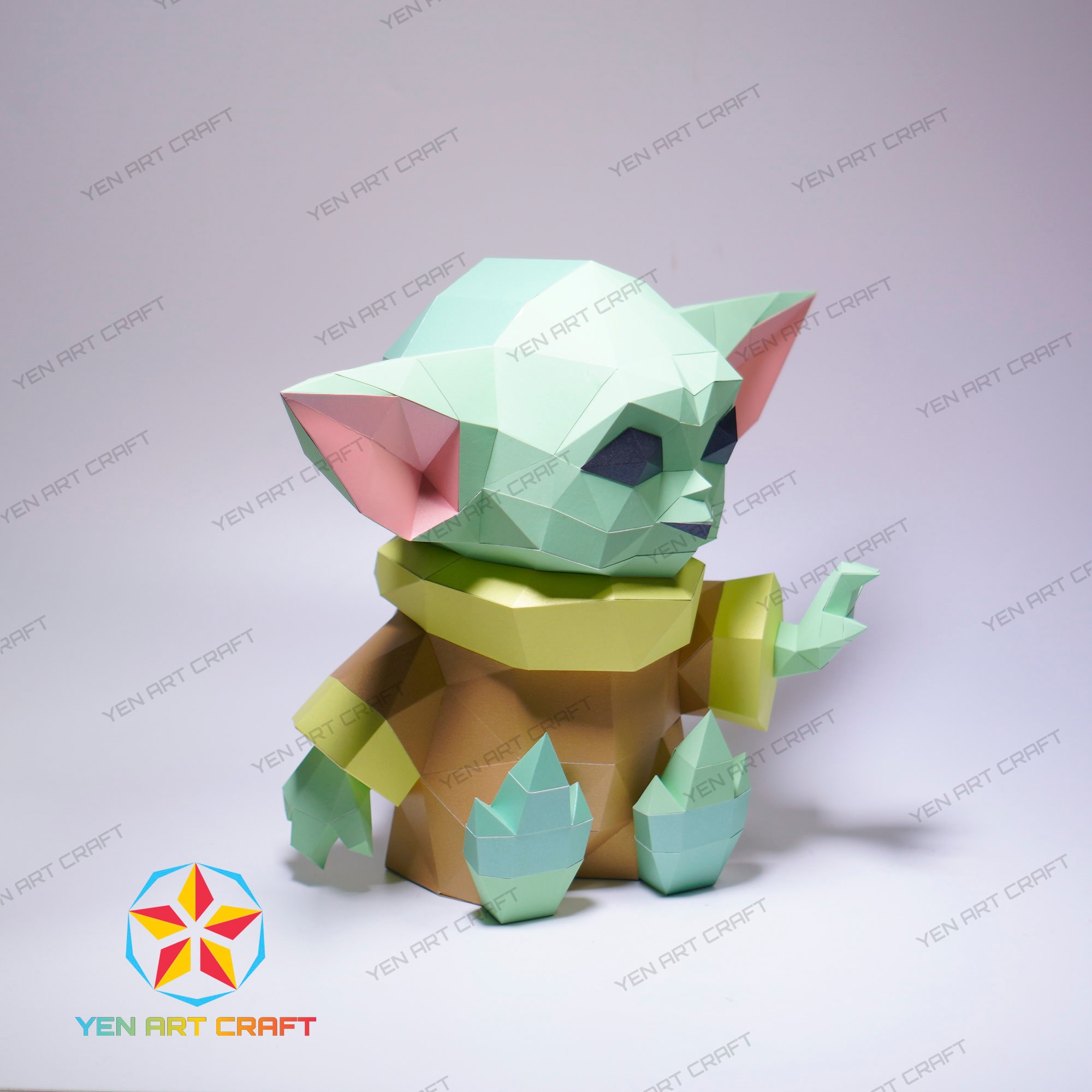 3D Papercraft Baby Yoda PDF SVG Template 3D Baby Yoda Paper - Etsy UK