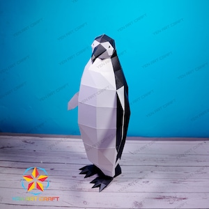 Papercraft Penguin PDF, SVG Template for Cricut Project - DIY Penguin ...