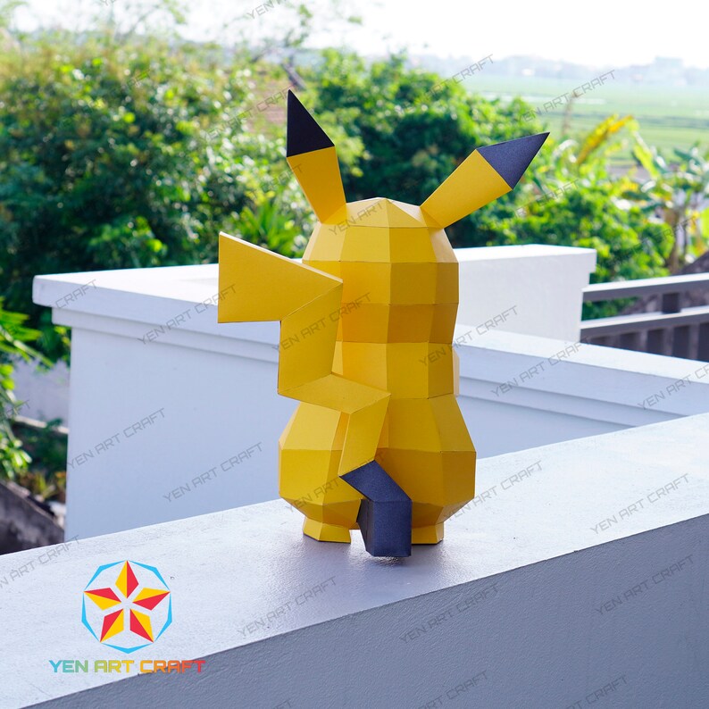 Pikachu Papercraft PDF, 3D SVG Template, Low Poly Pikachu, Diy Gifts ...
