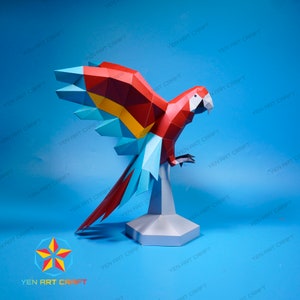 Papercraft Macaw, Parrot PDF, SVG Template, 3D Macaw Paper Craft, Diy ...