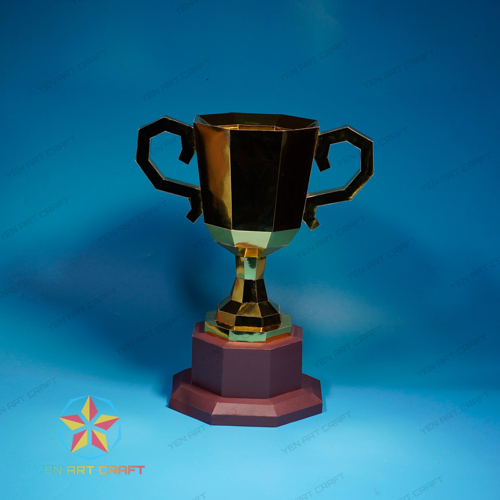 Golden Cup Papercraft PDF SVG Template for Winner Cup Papercraft, DIY ...