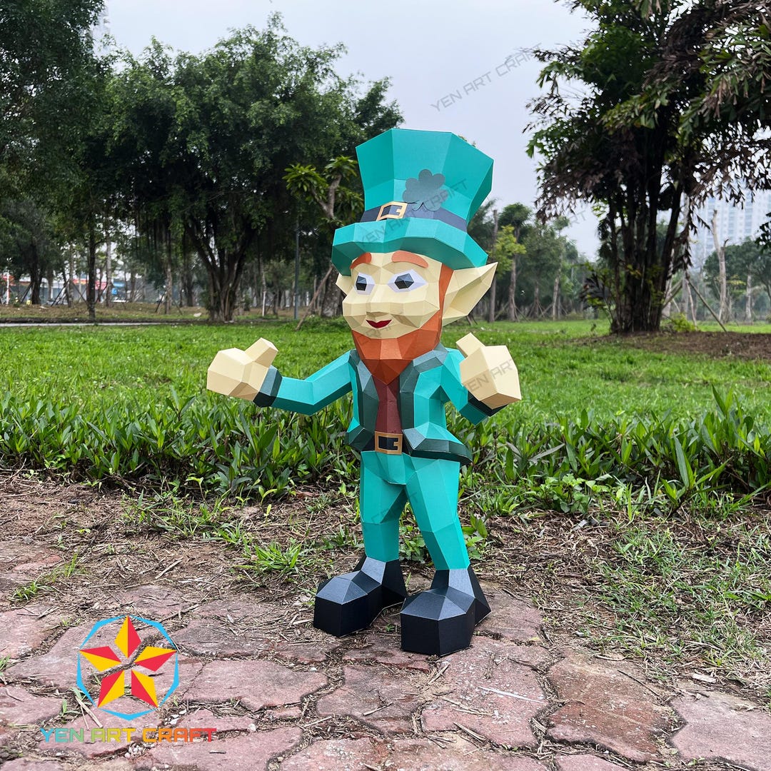 3D Papercraft Leprechaun PDF, SVG Template for Cricut Projects Creating ...