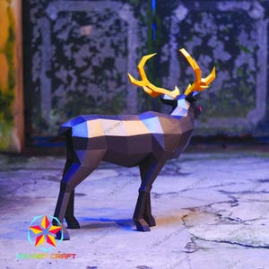Papercraft Rudolph Reindeer PDF, SVG Template for Cricut Project - DIY ...