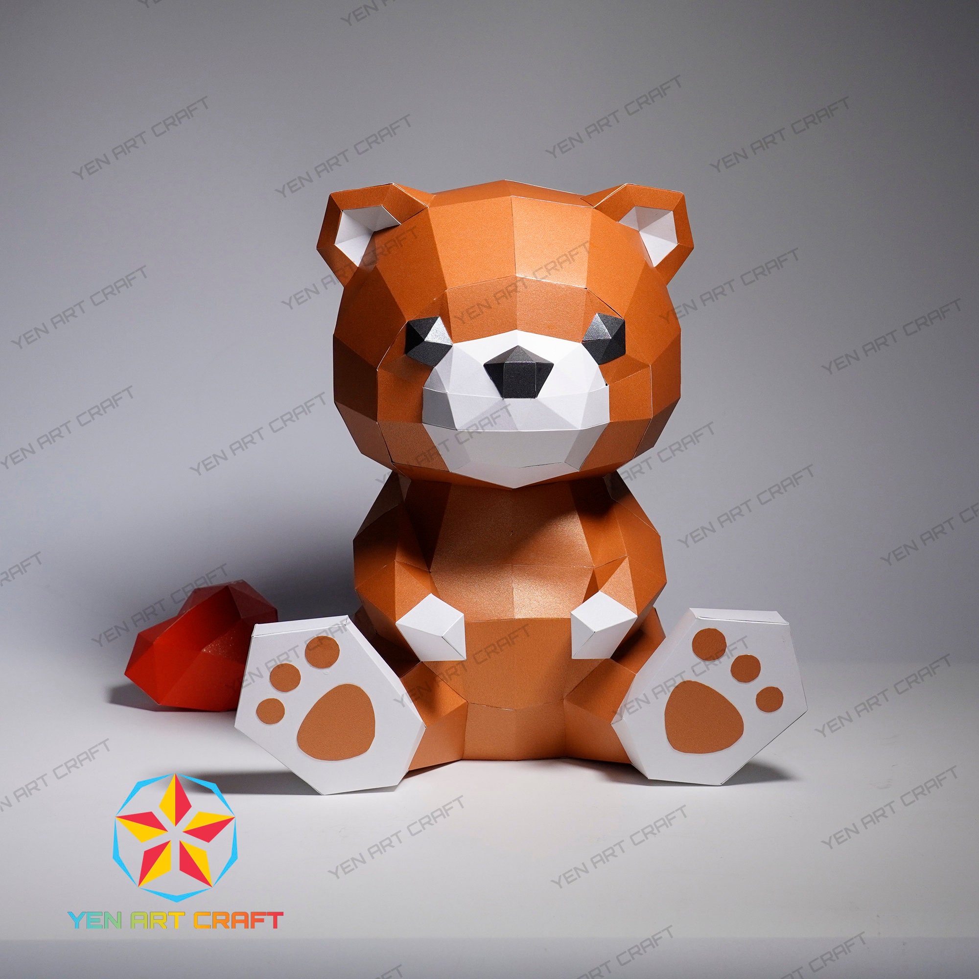 DIY Teddy Bear Papercraft PDF SVG Template for Creating 3D - Etsy
