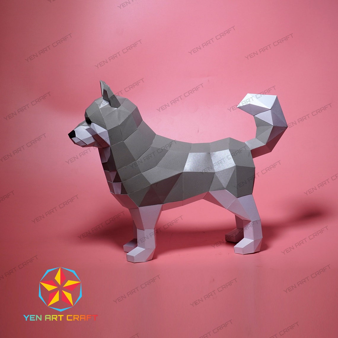 Husky Dog Papercraft PDF SVG Template for Creatinghusky Dog Paper Craft ...