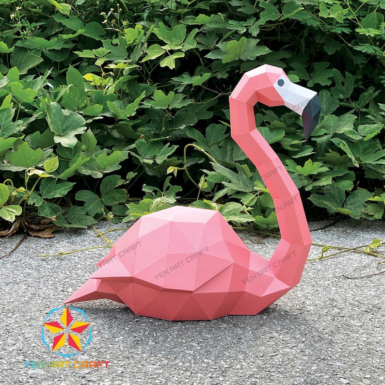Flamingo Papercraft PDF, SVG Template for Cricut Projects - Diy ...