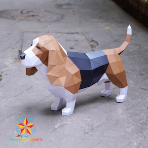 Papercraft Basset Hound Dog PDF, SVG Template for Cricut Project - DIY ...