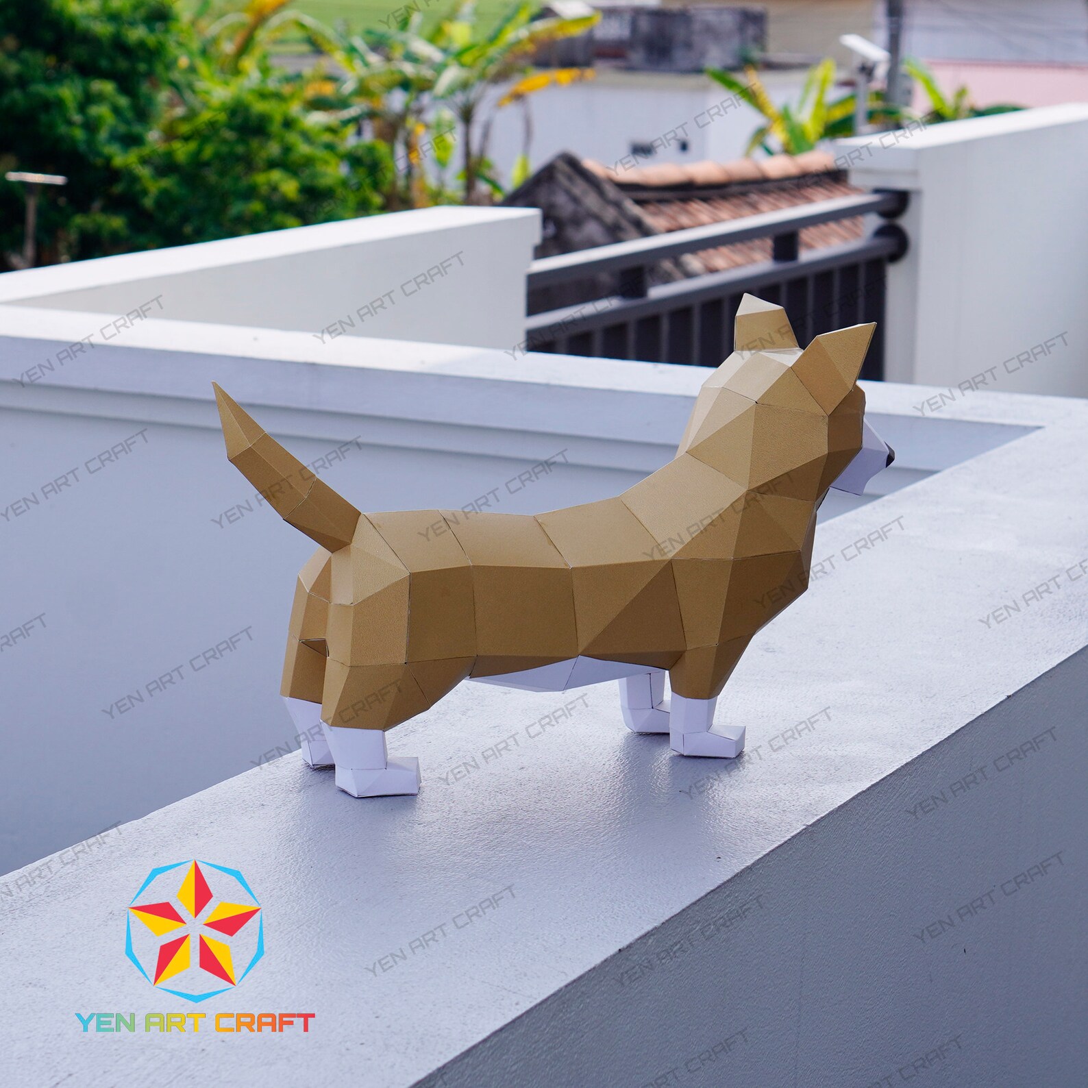 DIY Corgi Papercraft PDF SVG Template for Creating Corgi Paper - Etsy