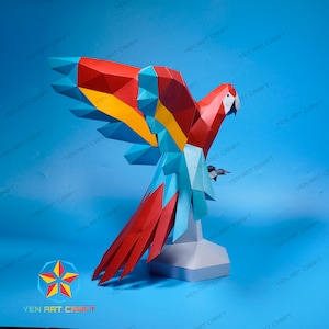 Papercraft Macaw, Parrot PDF, SVG Template, 3D Macaw Paper Craft, Diy ...