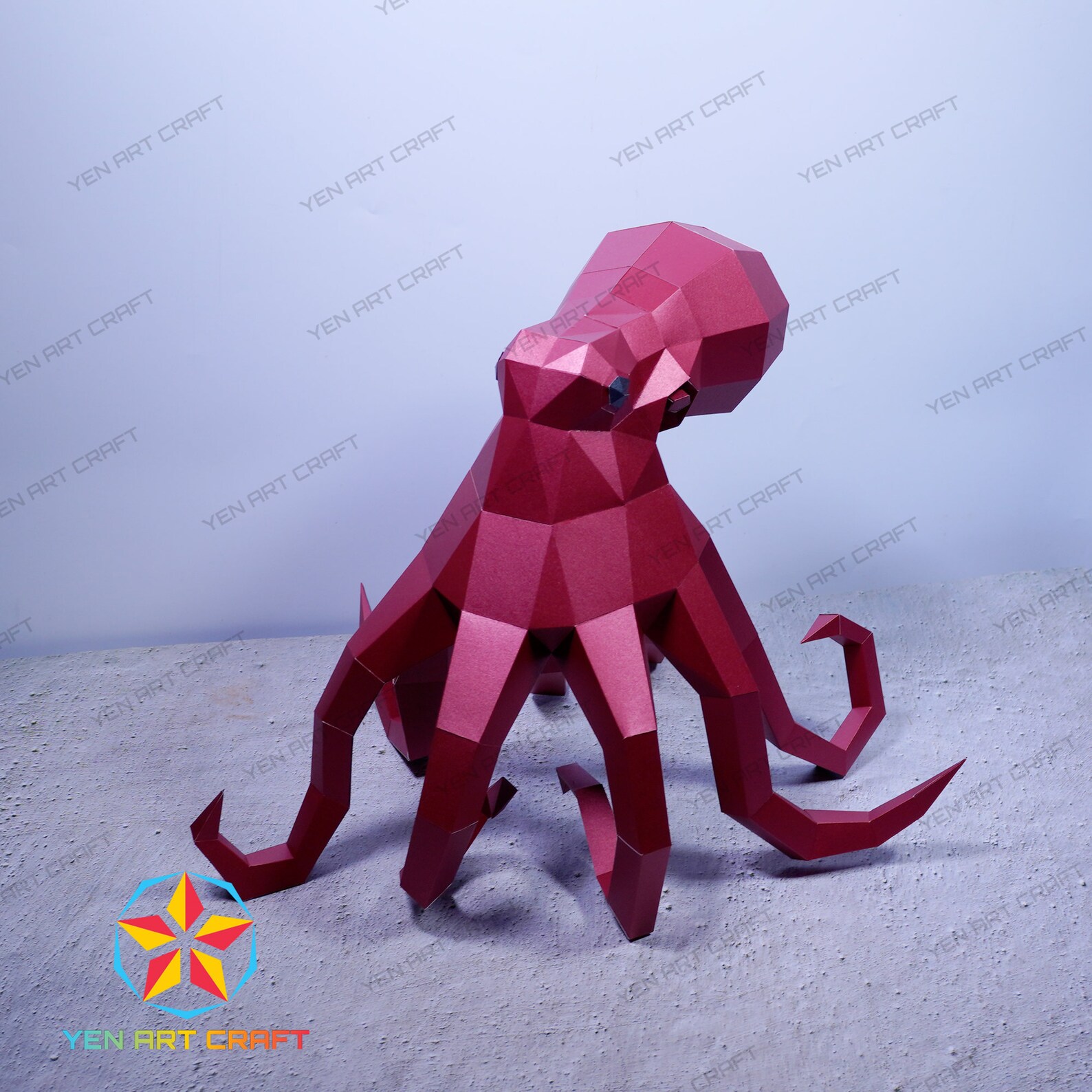Papercraft Octopus PDF, SVG Template for Cricut Project - DIY Octopus ...
