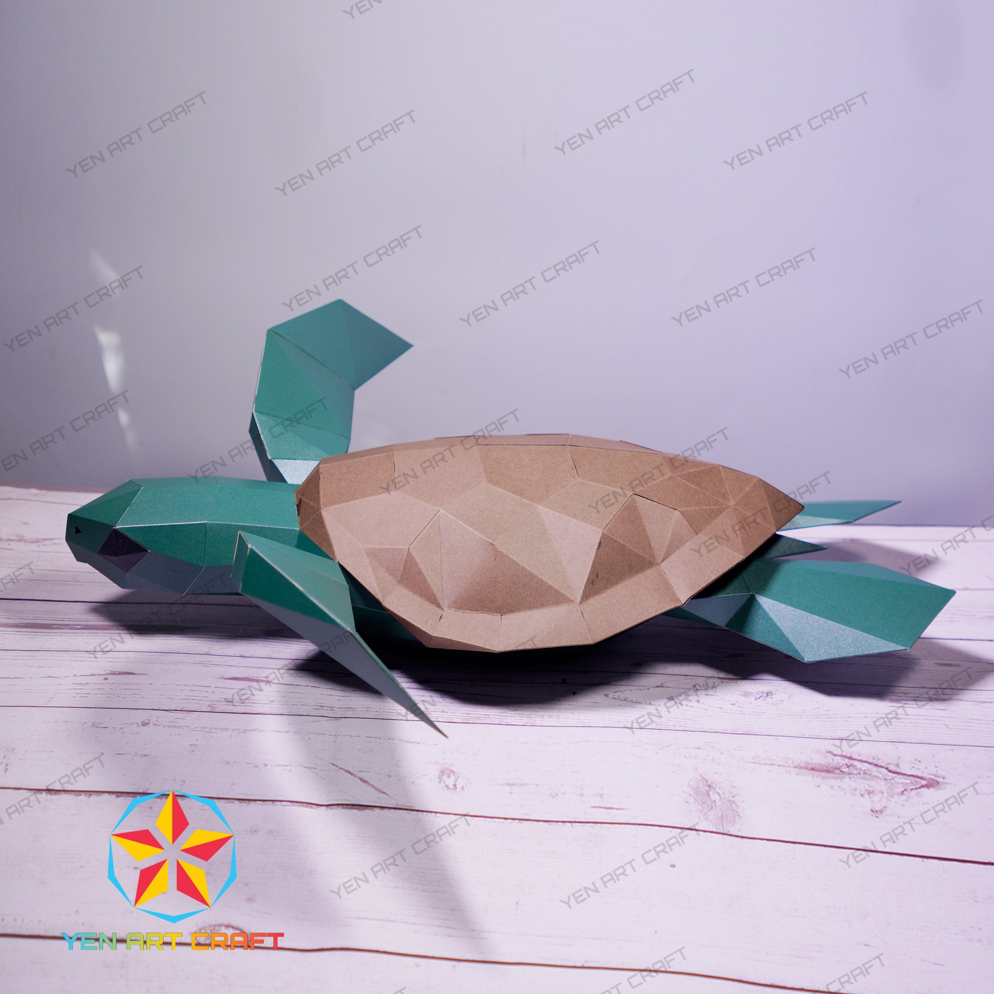 Papercraft Green Sea Turtle PDF, SVG Template for Cricut Project - DIY ...