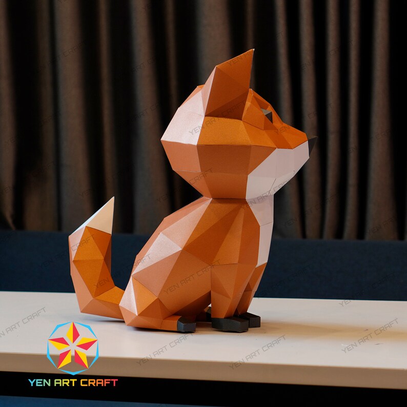DIY Fox Papercraft PDF SVG Template for Creating 3D Fox Paper - Etsy