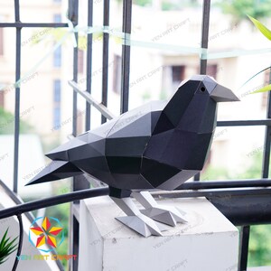 Papercraft Raven PDF, SVG Template for Cricut Project - DIY Raven Paper ...