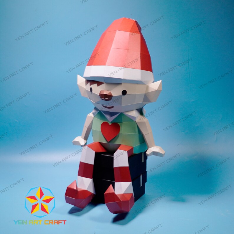 Papercraft Christmas Elf PDF, SVG Template for Cricut Projects, Printer ...