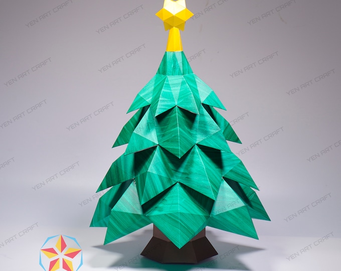 3D Christmas Tree Topper, 3D Papercraft, Low Poly Papercraft, 3D ...