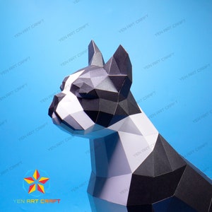 Papercraft Boston Terrier Dog PDF, SVG Template for Cricut Project ...