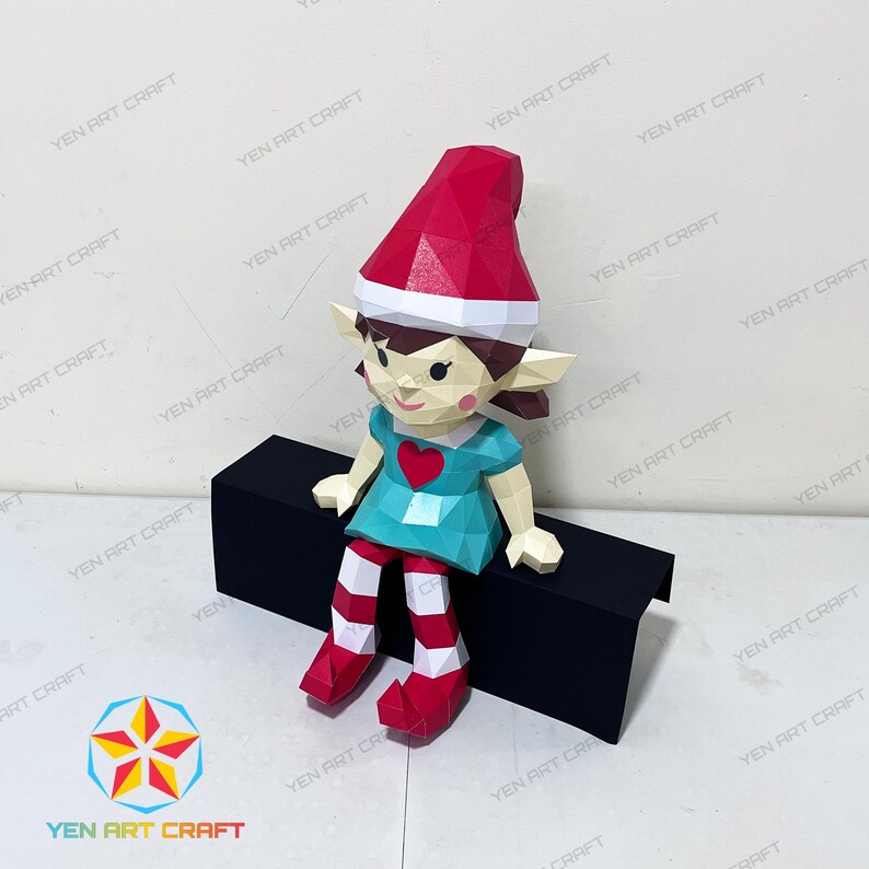 3D Female Elf Christmas Papercraft | DIY SVG PDF Template for Cricut ...