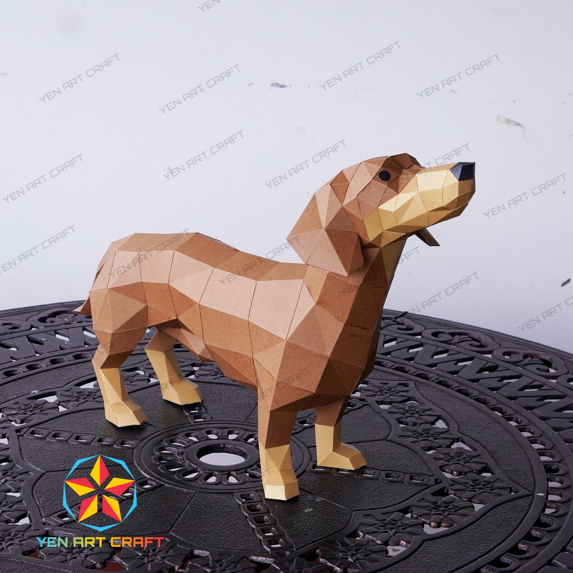 Papercraft Dachshund Dog PDF, SVG Template for Cricut Project - DIY ...