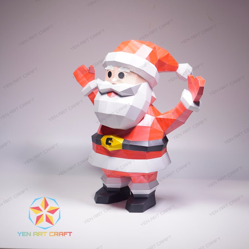 Papercraft Santa Claus PDF SVG Template for Creating 3D Santa - Etsy