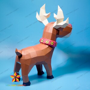 Papercraft Reindeer Rudolph PDF, SVG Template for Cricut Projects ...