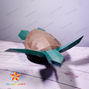 Papercraft Green Sea Turtle PDF, SVG Template for Cricut Project - DIY ...