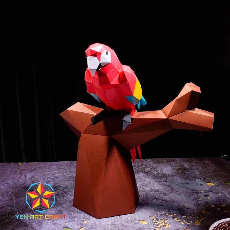 DIY Papercraft Parrot, Macaw PDF, SVG Template, 3D Macaw Paper Craft ...