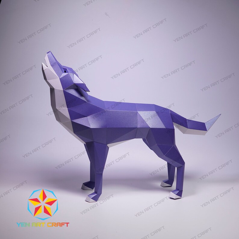 DIY Papercraft Wolf PDF for Printer, SVG for Cricut Projects, Low Poly ...
