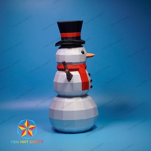 Snowman Papercraft PDF SVG Template for Creating 3D Snowman Paper Craft ...