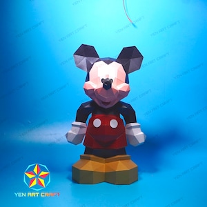 Mickey Mouse Papercraft PDF for Printer, SVG Template for Cricut ...