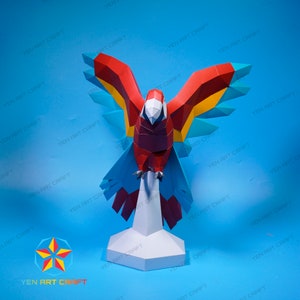 Papercraft Macaw, Parrot PDF, SVG Template, 3D Macaw Paper Craft, Diy ...