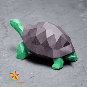 Papercraft Turtle PDF, SVG Template for Cricut Project - DIY Turtle ...