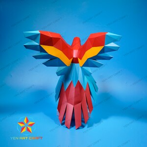 Papercraft Macaw, Parrot PDF, SVG Template, 3D Macaw Paper Craft, Diy ...