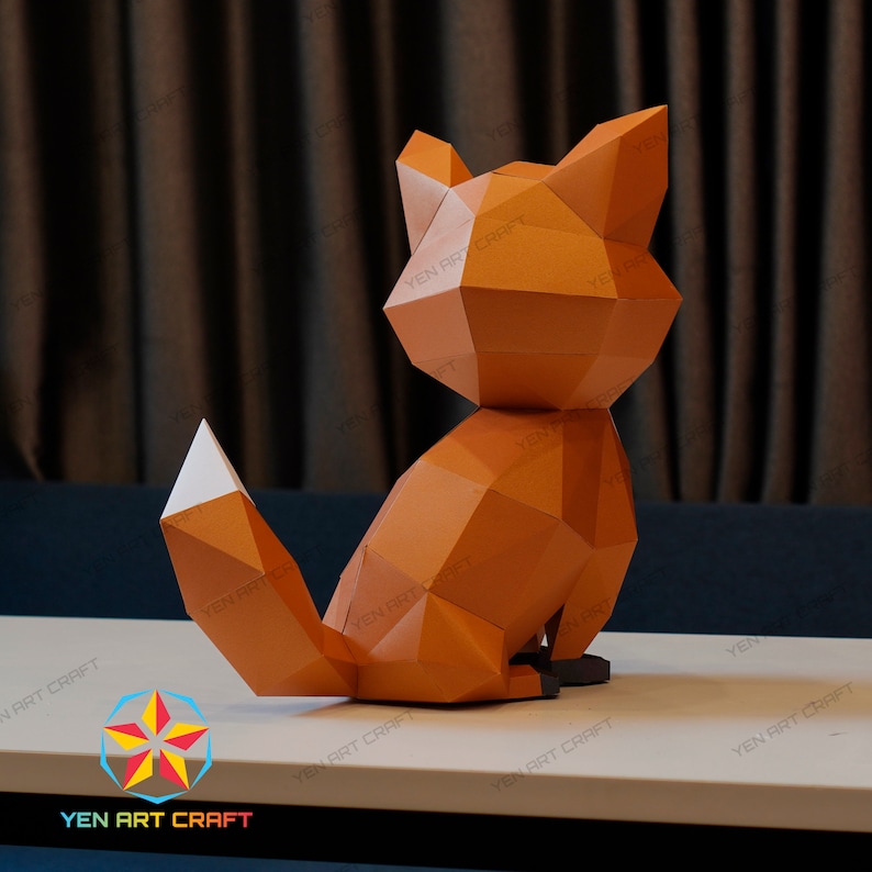 DIY Fox Papercraft PDF SVG Template for Creating 3D Fox Paper - Etsy