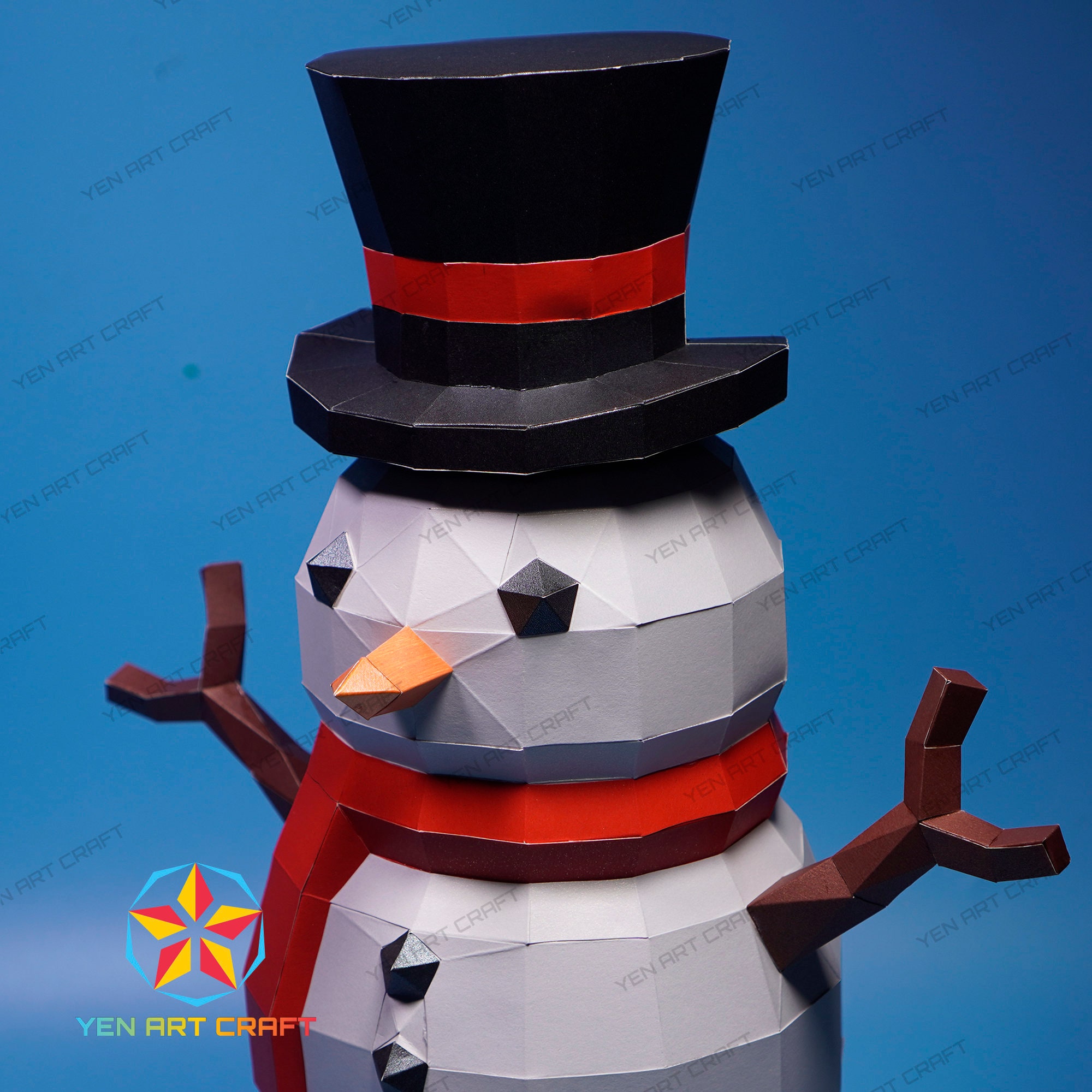 Snowman Papercraft PDF SVG Template for Creating 3D Snowman - Etsy Canada