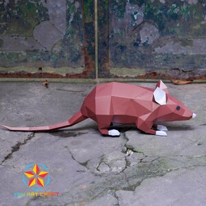 Papercraft Rat PDF, SVG Template for Cricut Project - DIY Rat Paper ...