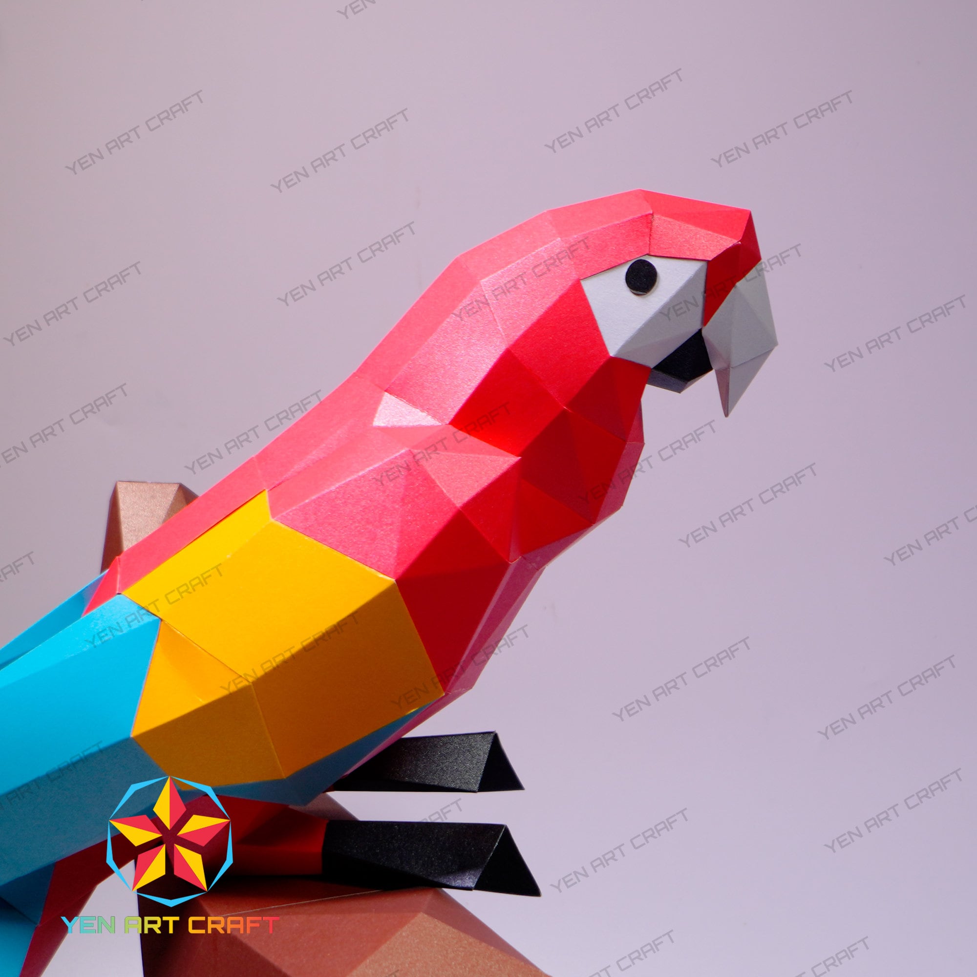 DIY Papercraft Parrot, Macaw PDF, SVG Template, 3D Macaw Paper Craft ...